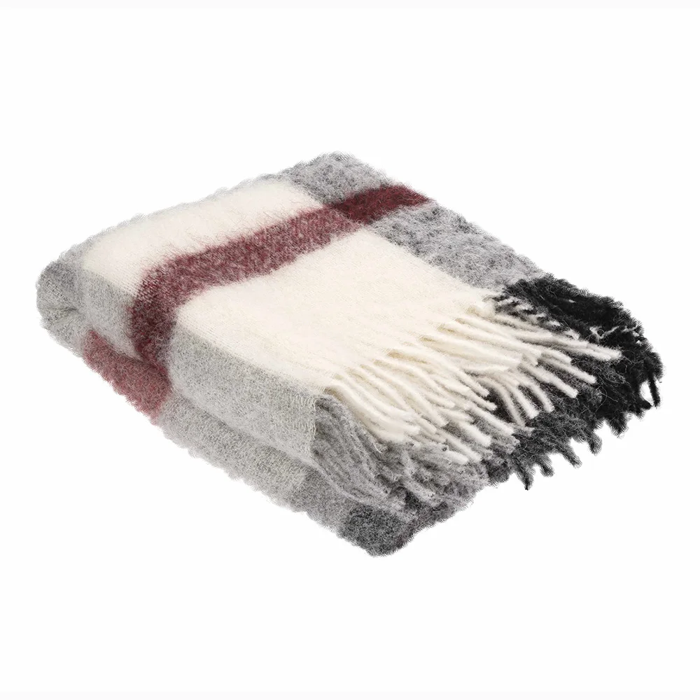 Iseo - Plain Plaid Alpaca And Mohair Blend - 130x180 - Buy Throw Maxi ...