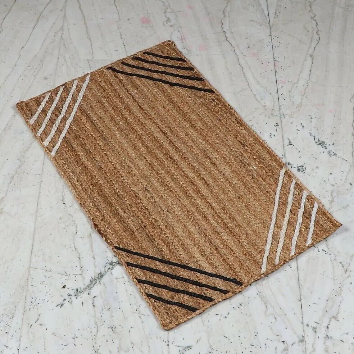 Natural Jute Indoor Door Mat Hand Woven Indoor Mats 50X80cm Half Circle ...