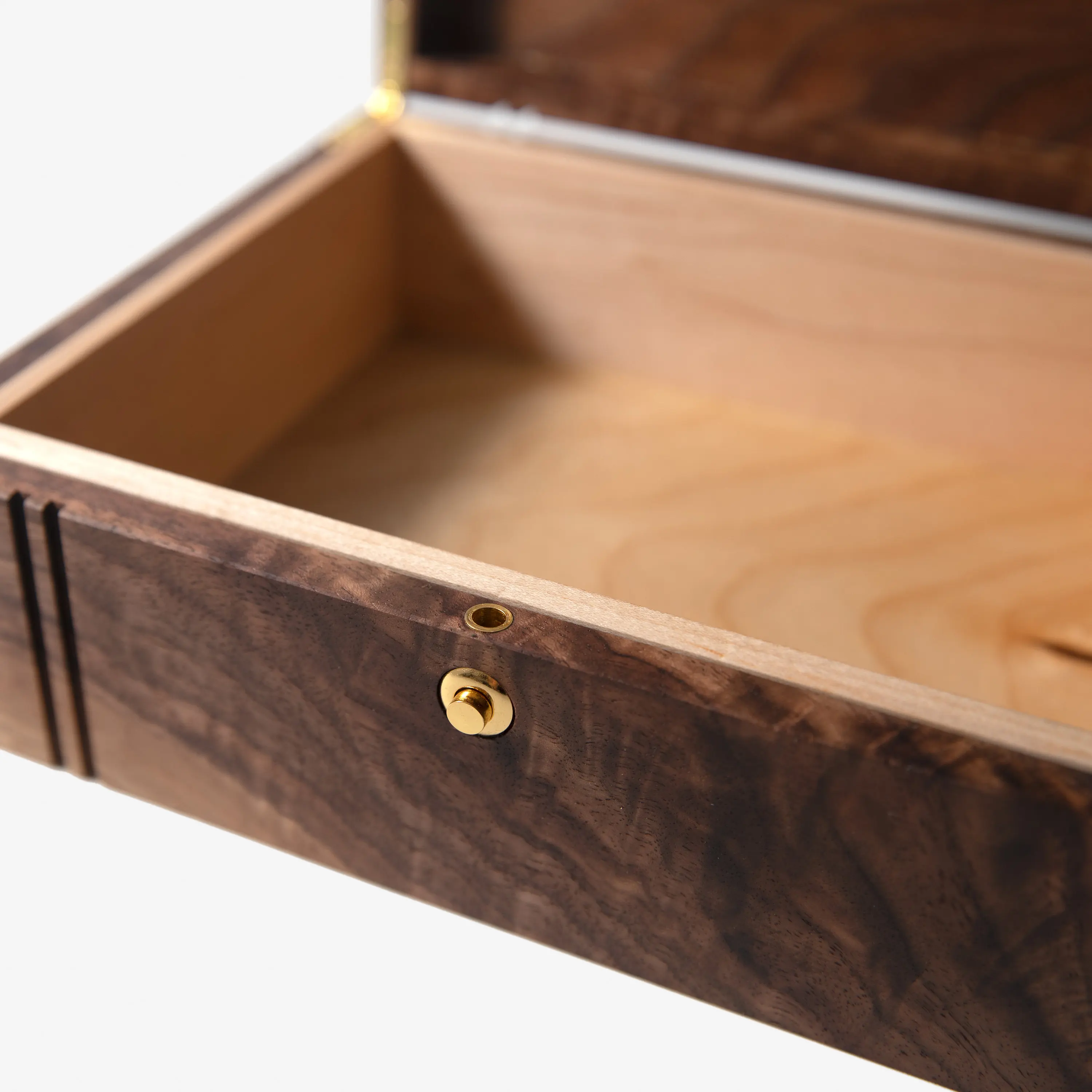 Exquisite Acacia Wood Stash Box With Rolling Tray Two-layer Lockable ...