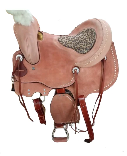 Genuine Leather Handmade Western Barrel Racing Saddle With Leopard Seat ...