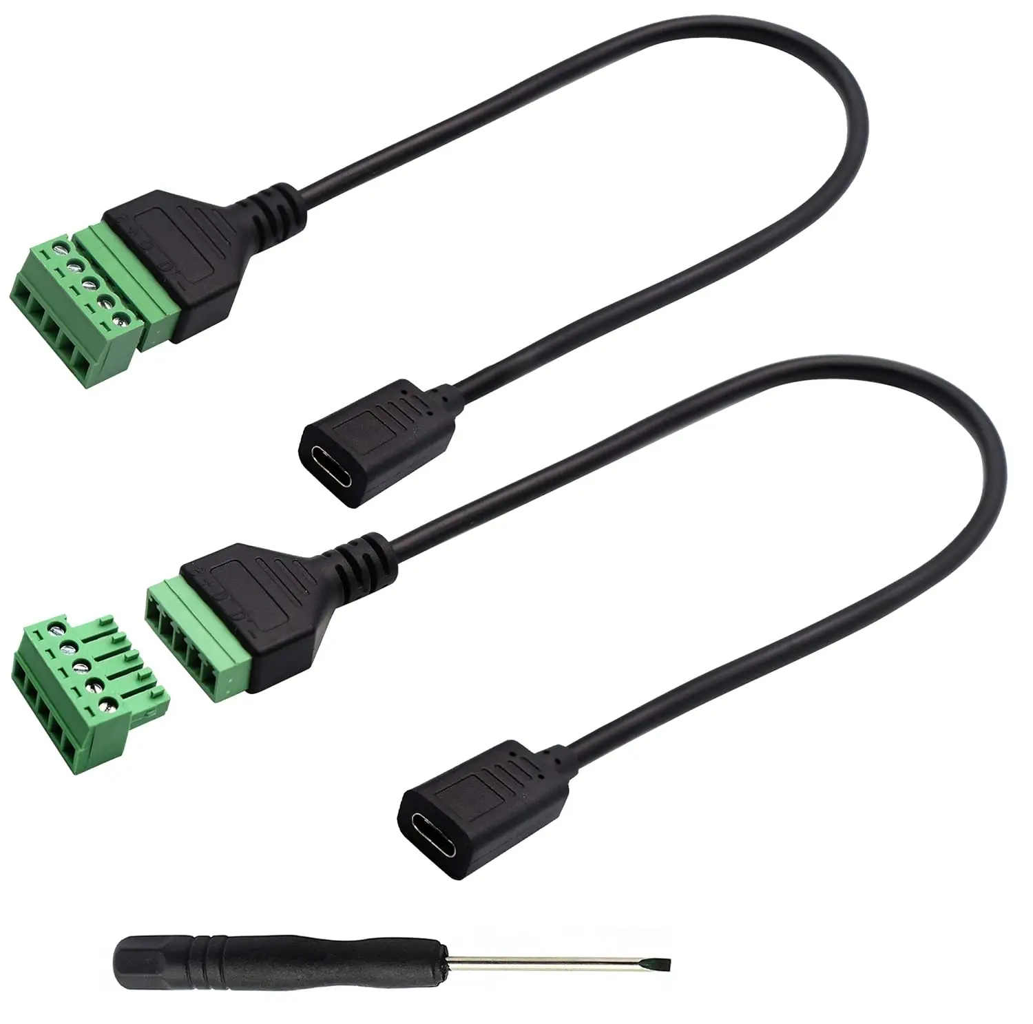 USB Type C Screw Terminal Block Connector Cable - Pure Copper