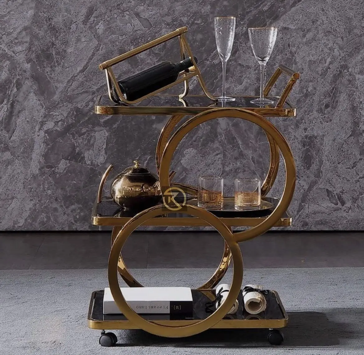 Stainless Steel Serving Trolley - Perfect for Home & Hotel