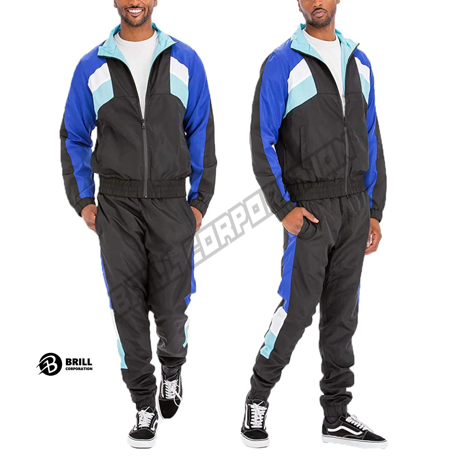 Windbreaker Set For Men | Multi Panelled Designed 100% Polyester Zipper ...