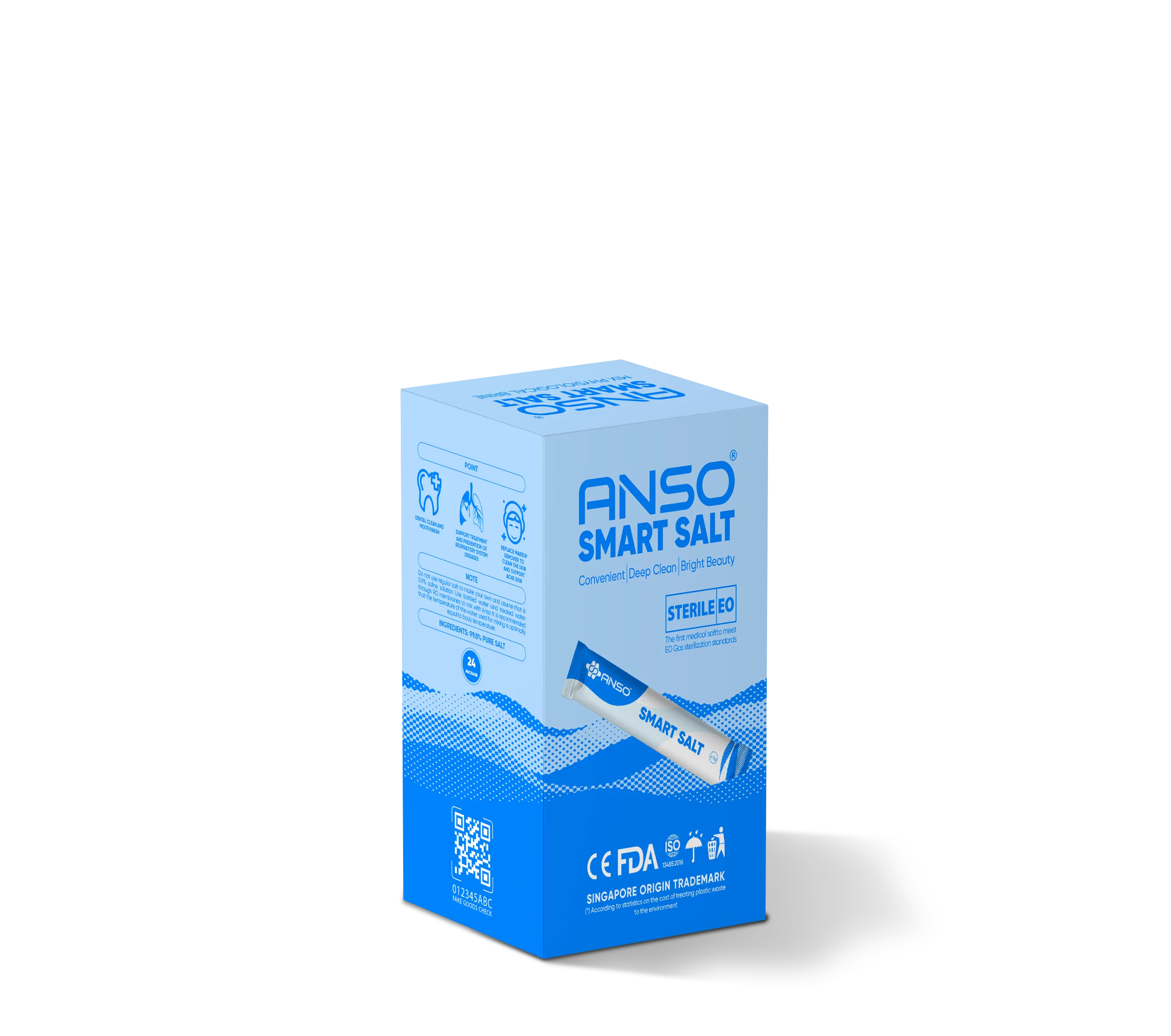 Mouthwash Box 24 Saline Packet 4.5g Eogas Version Anso Saline Solution ...