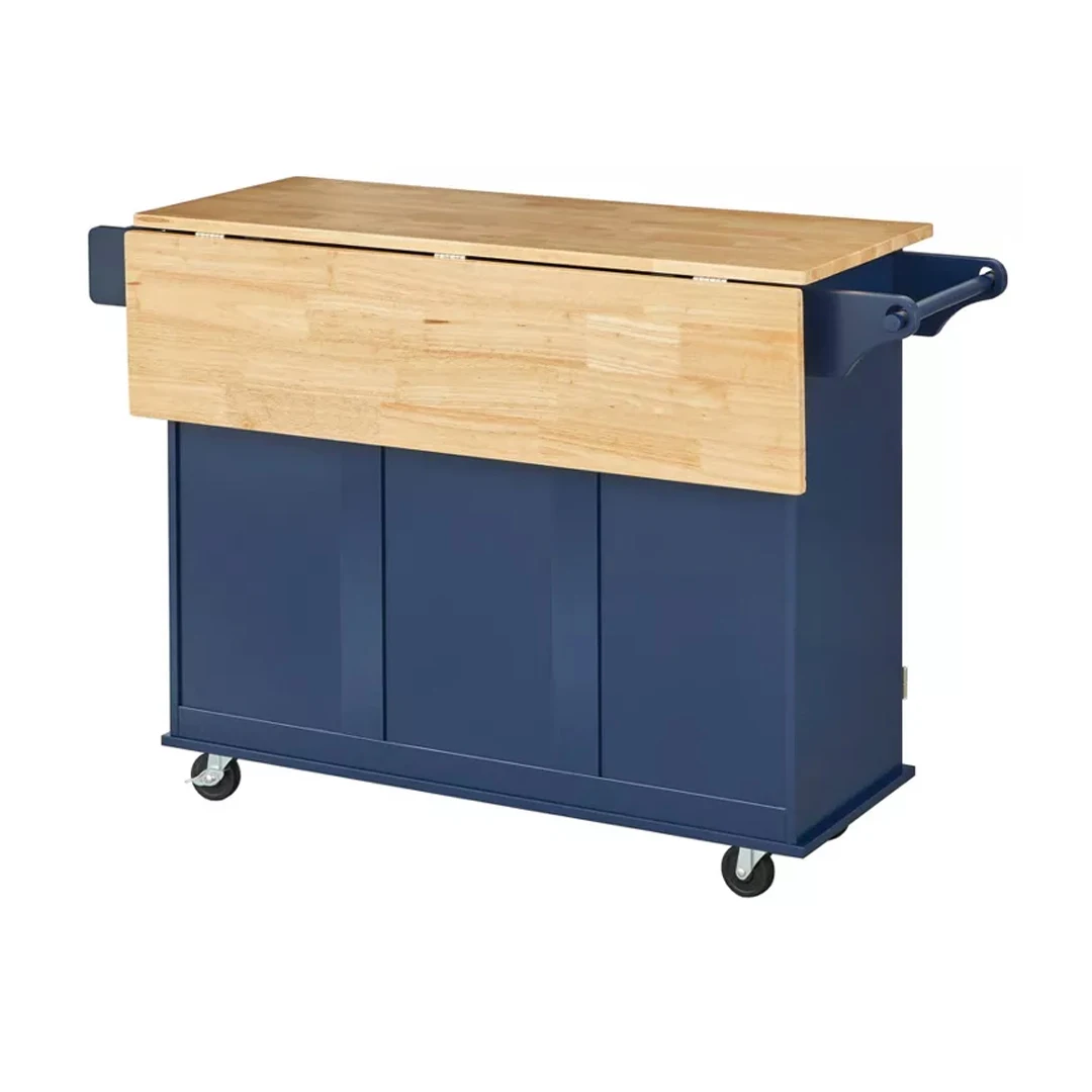 Kitchen Cart Solid Teak Wood Blue Finish Listu - Buy Home Furniture ...