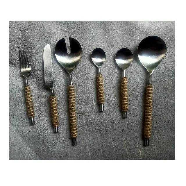 Luxury Fancy Kitchen Tools Set Metal Cutlery Set Flatware Set With Rope ...