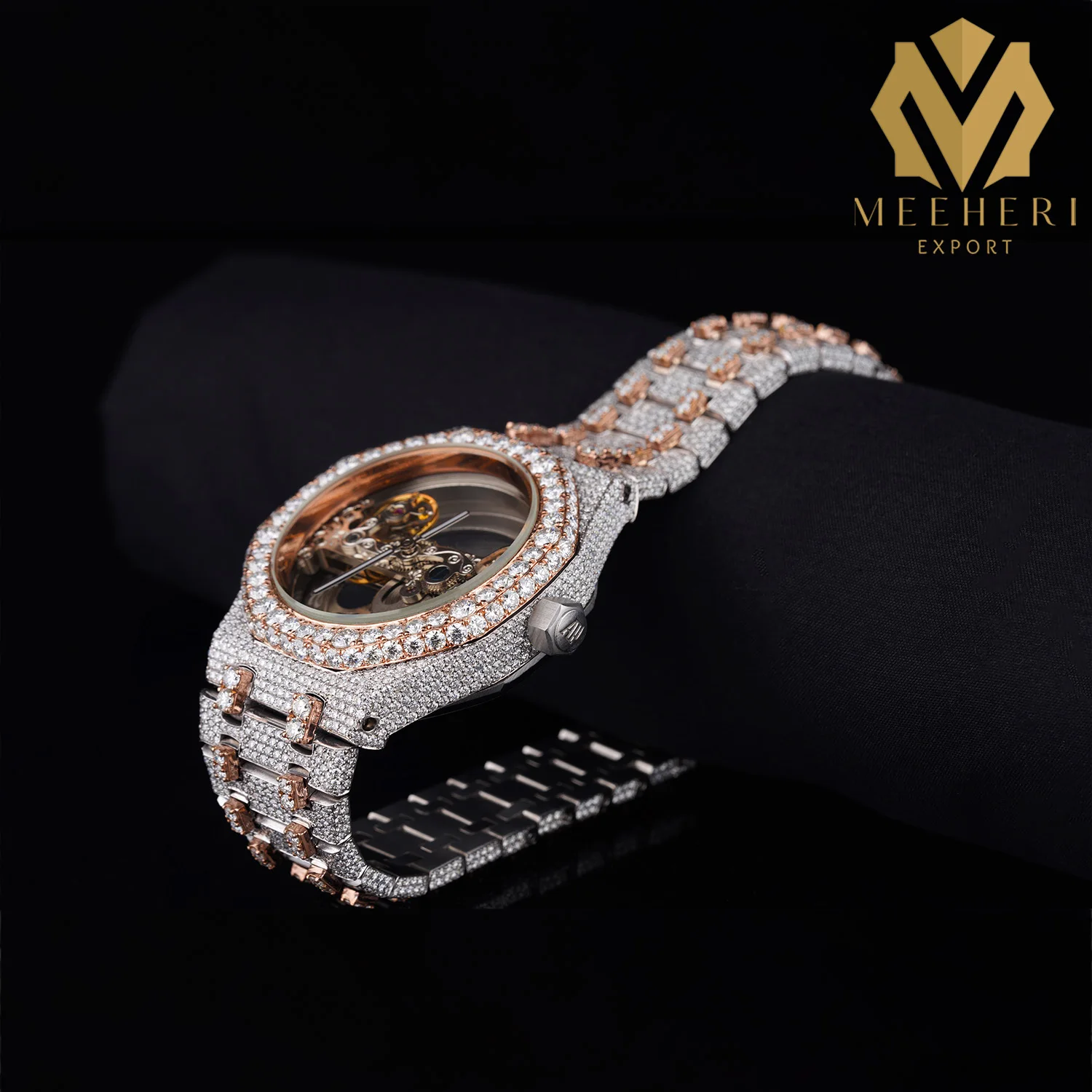 Genuine Grade A P Skeleton Iced Out White Moissanite Diamond Studded ...