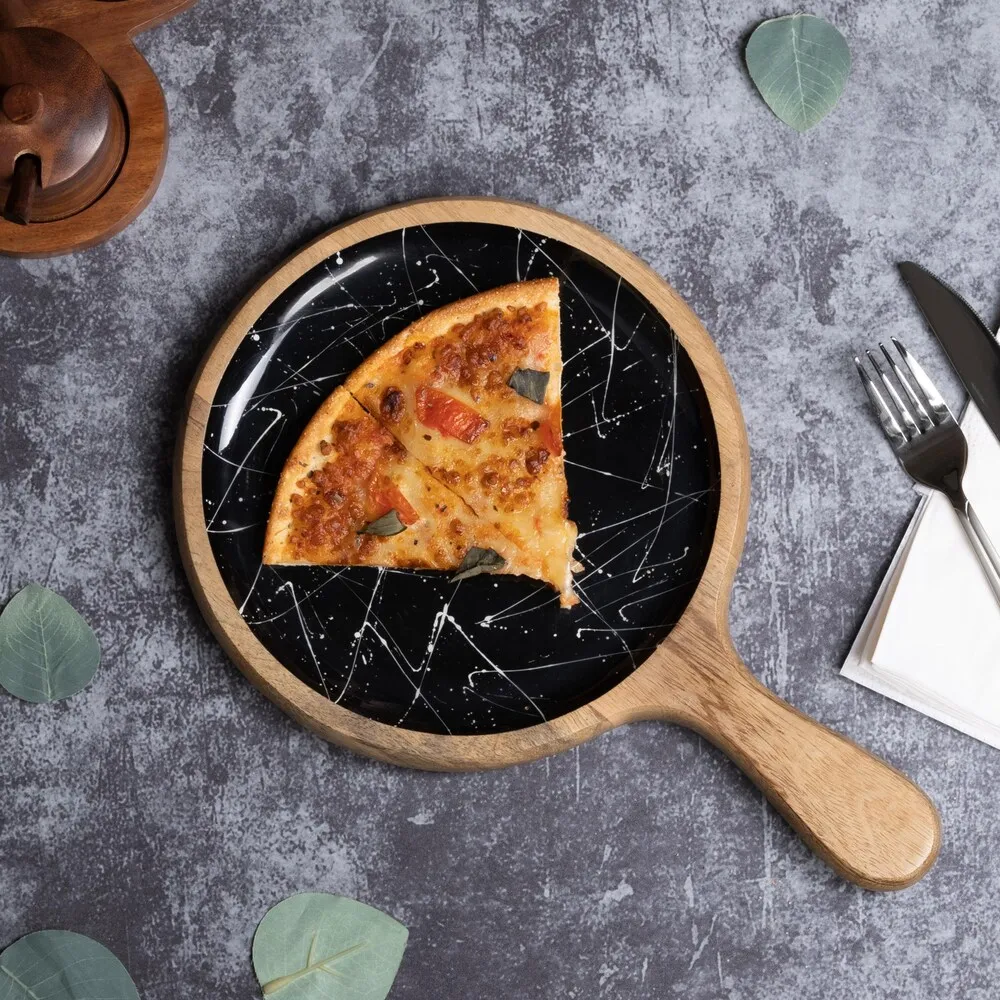 Premium Pure Extra Large Wooden Platter For Serving Cheese Pizza Food ...