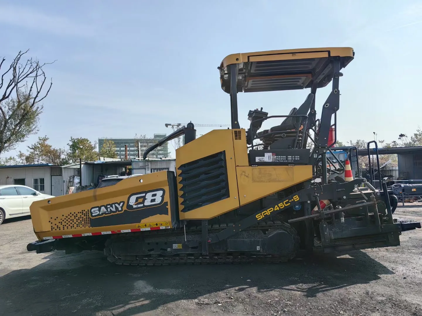 SANY SAP45C-8 4.5m 25 Ton Paving Width Hydraulic Wheel Road Paver ...