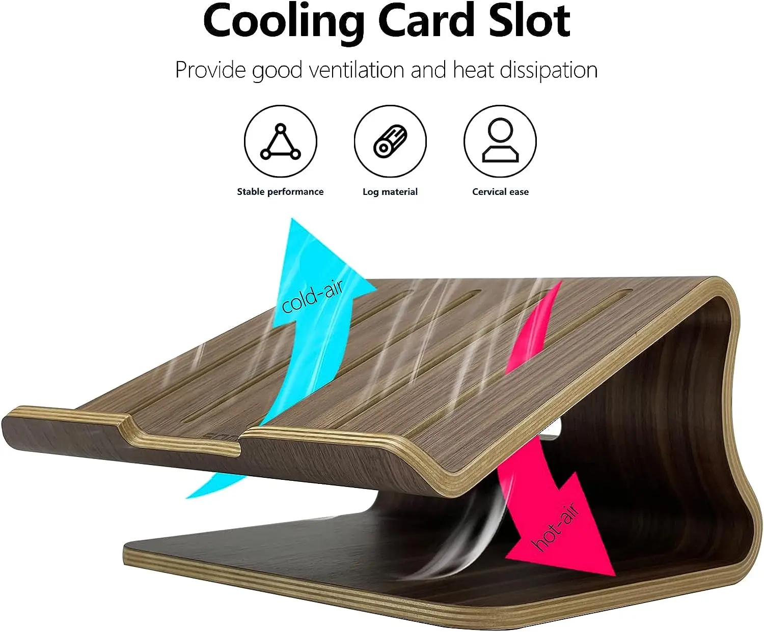 Wood Laptop Stand Wooden Cooling Computer Holder Notebook Radiator ...