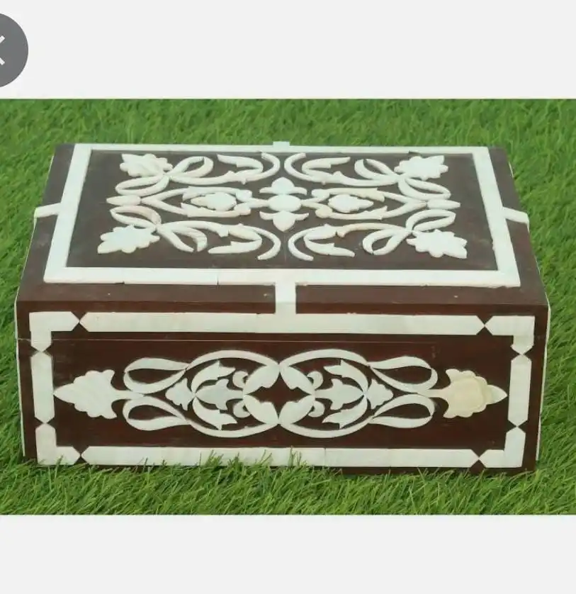 Latest Wooden and Mother of Pearl Jewelry Box Decorative Jewellery Box ...