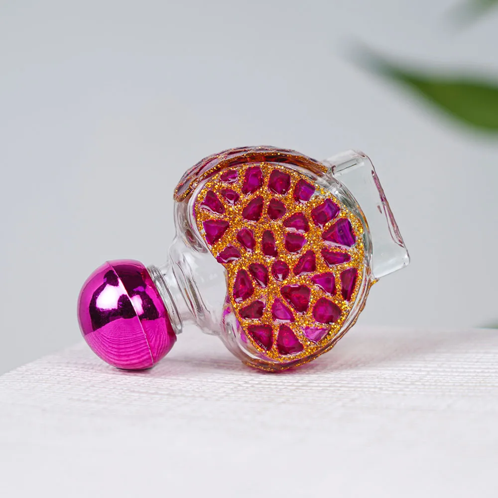 Wholesale Handmade Empty Heart Glass Perfume Bottle Pink Glass Bottle ...