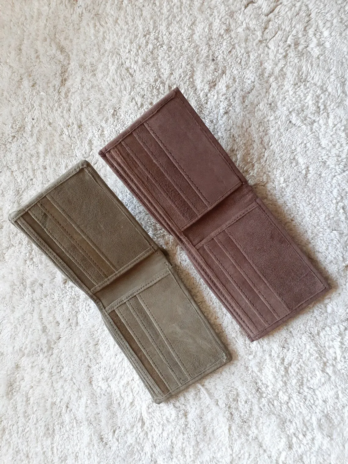 Exclusive Suede Leather Bifold Wallet Hand Stitched Men Leather Purse ...