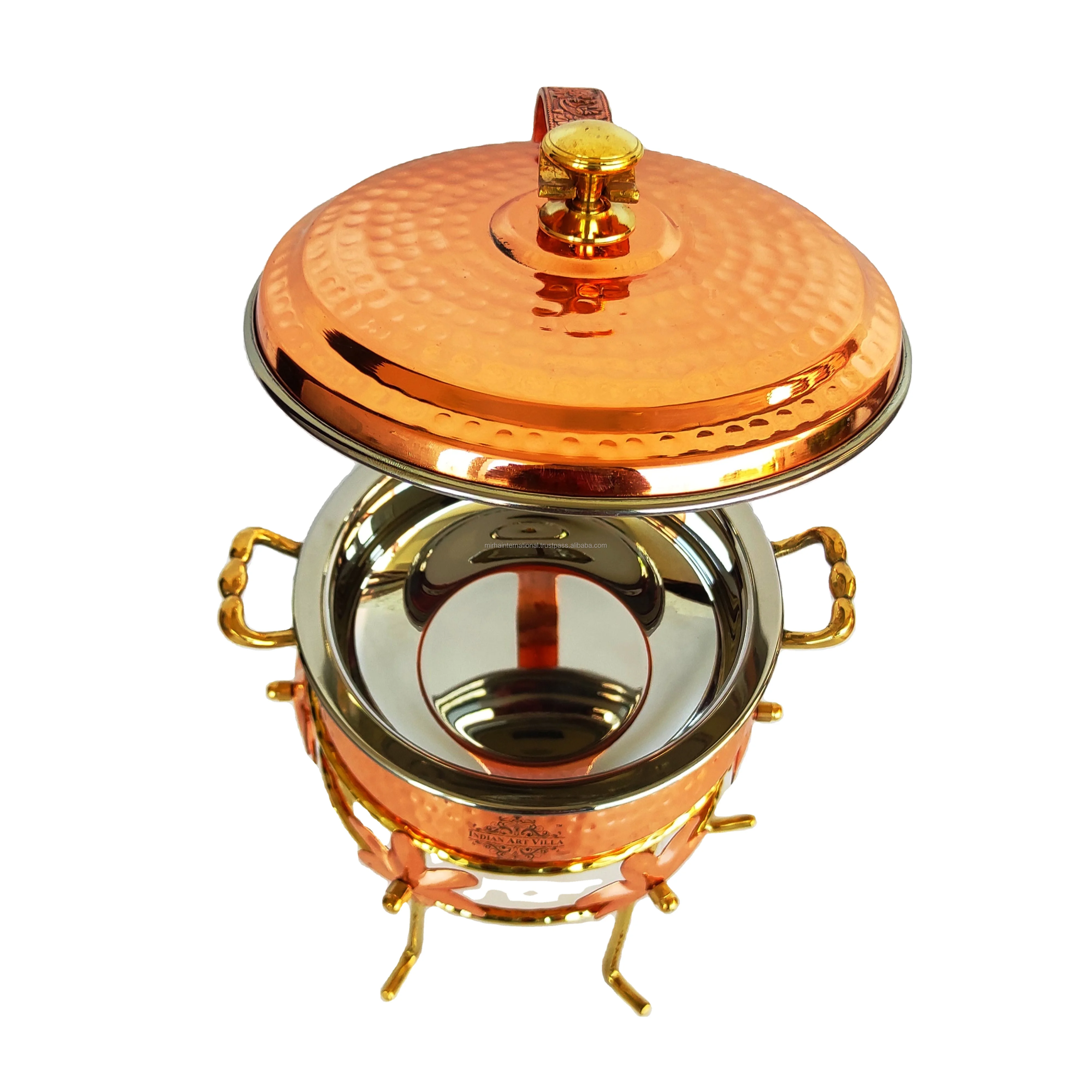 Buy Indian Steel Copper Chafing Dish Set Vintage Copper And Brass ...