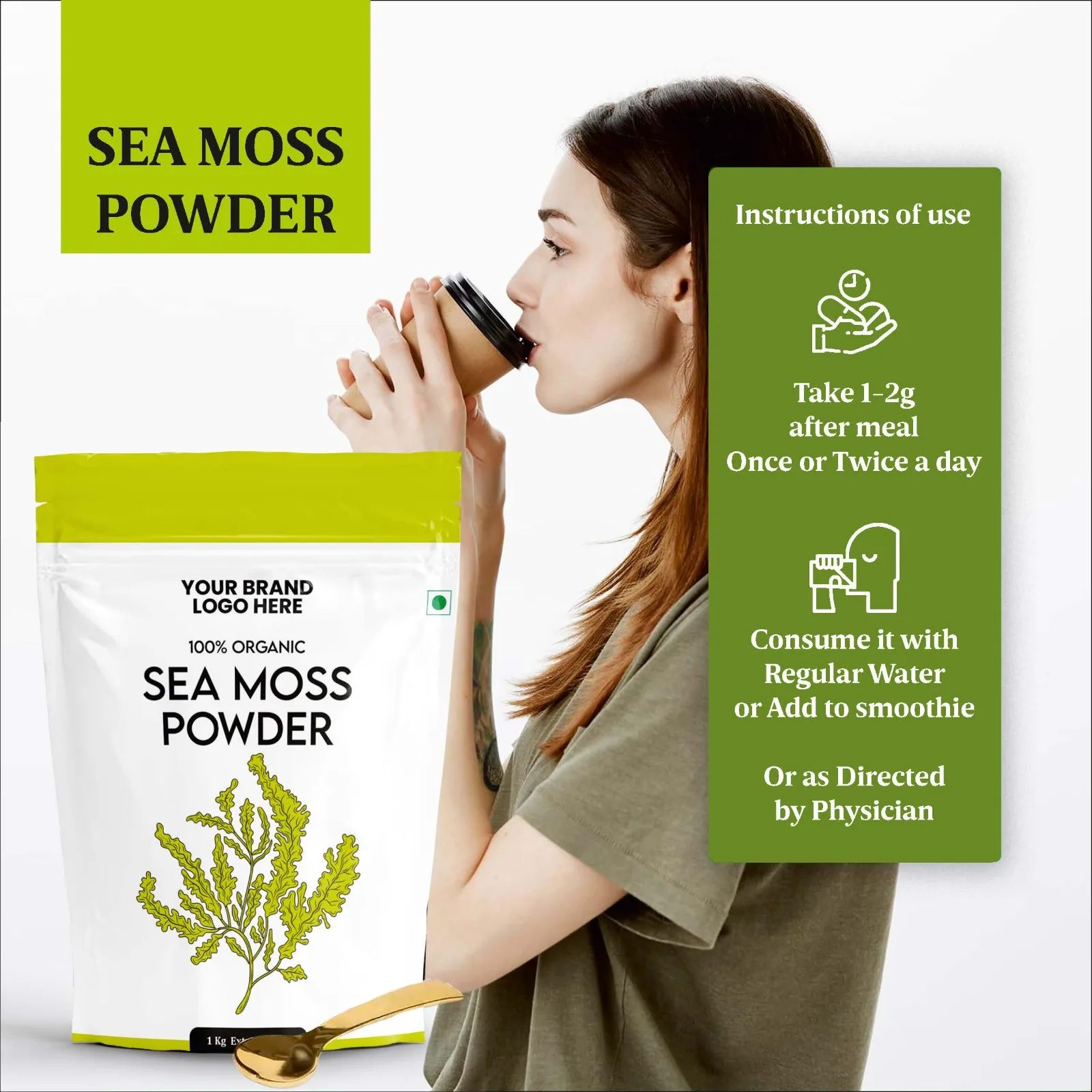 100% Organic Sea Moss Powder Wild-Cultivated with GMP Certificate ...