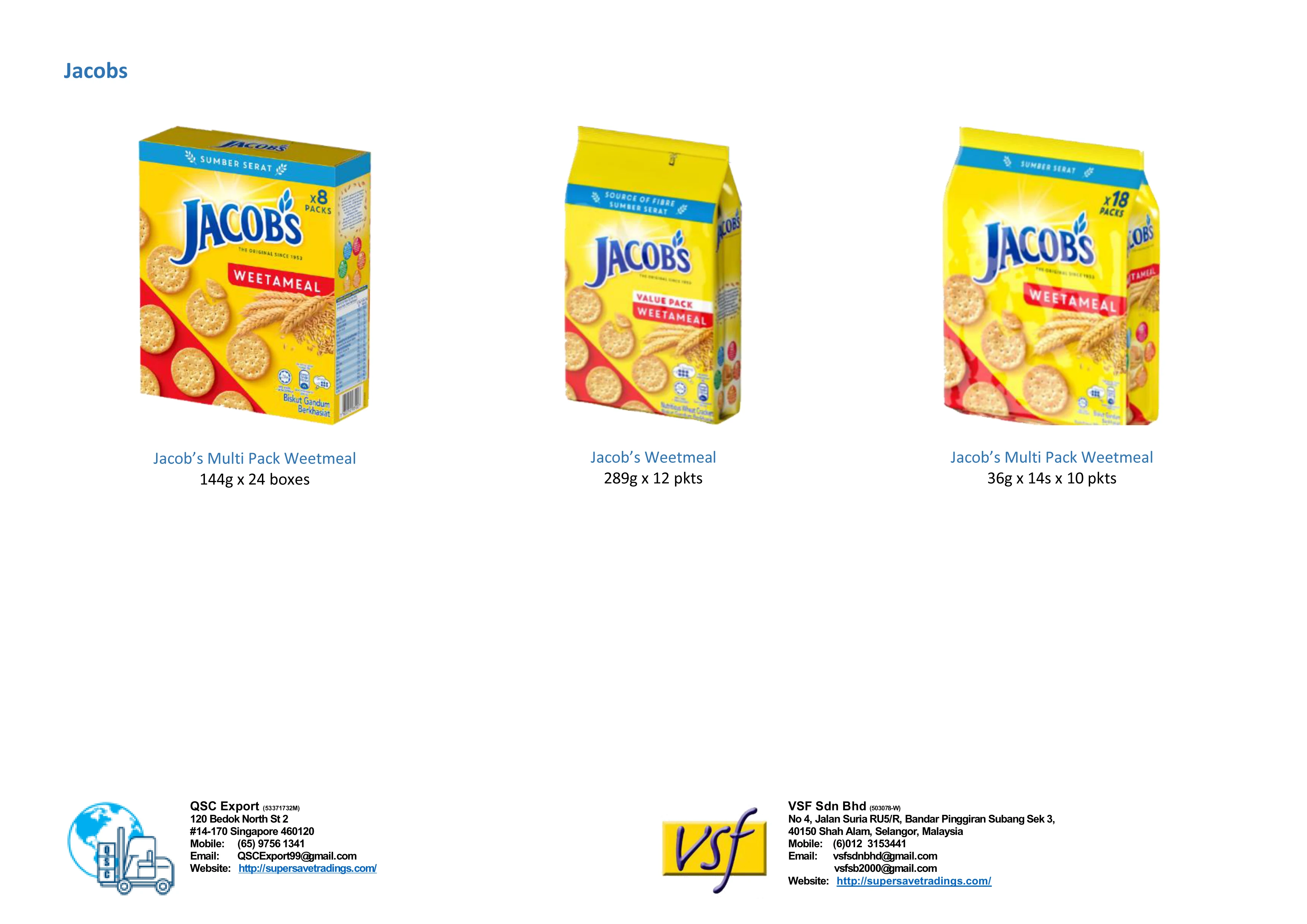 Jacob's Baked Crips Sour Cream Crackers - Nutritious 45g x 6 x 4 Pack ...