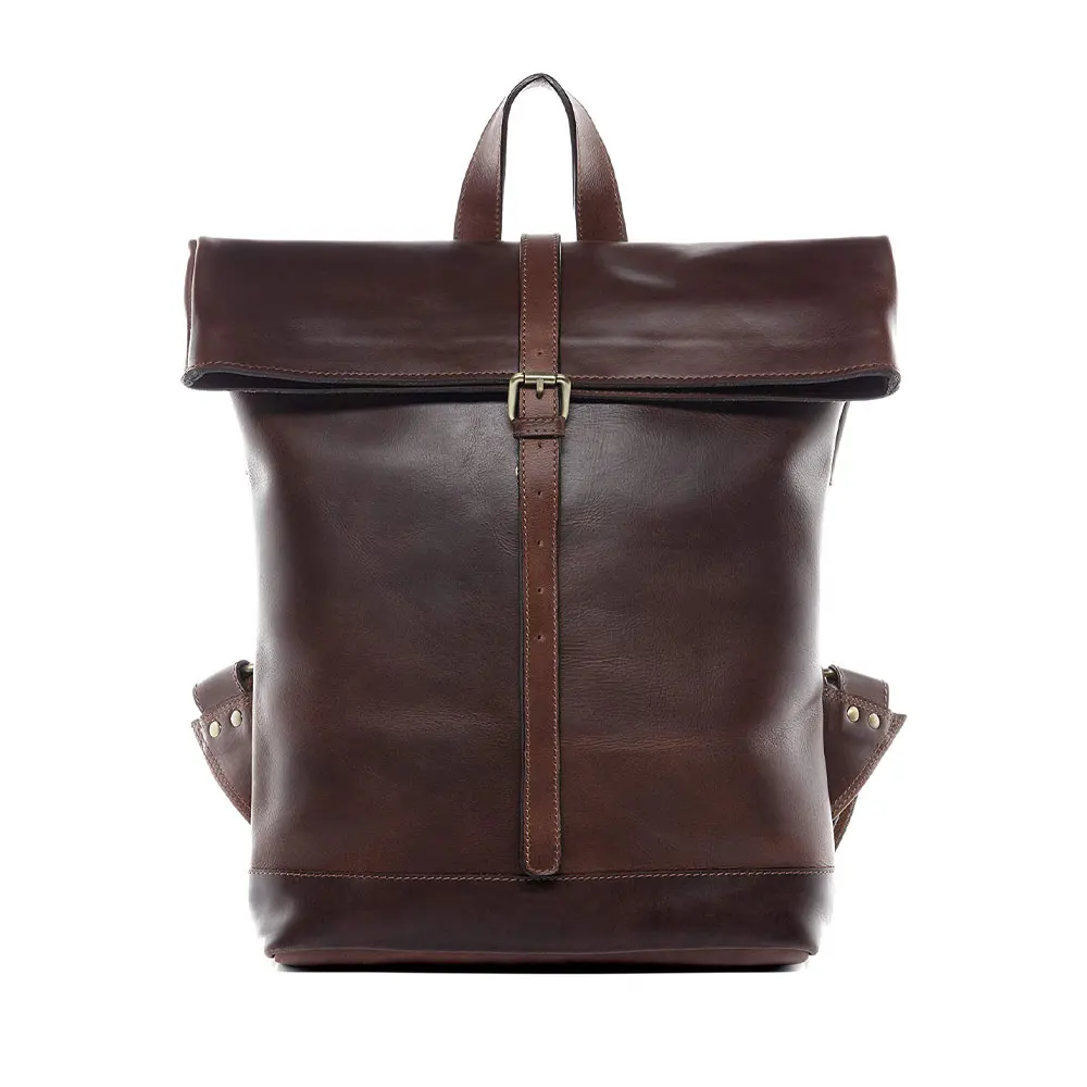 New Vintage Genuine Leather Backpack Custom Cowhide Leather Daypack ...