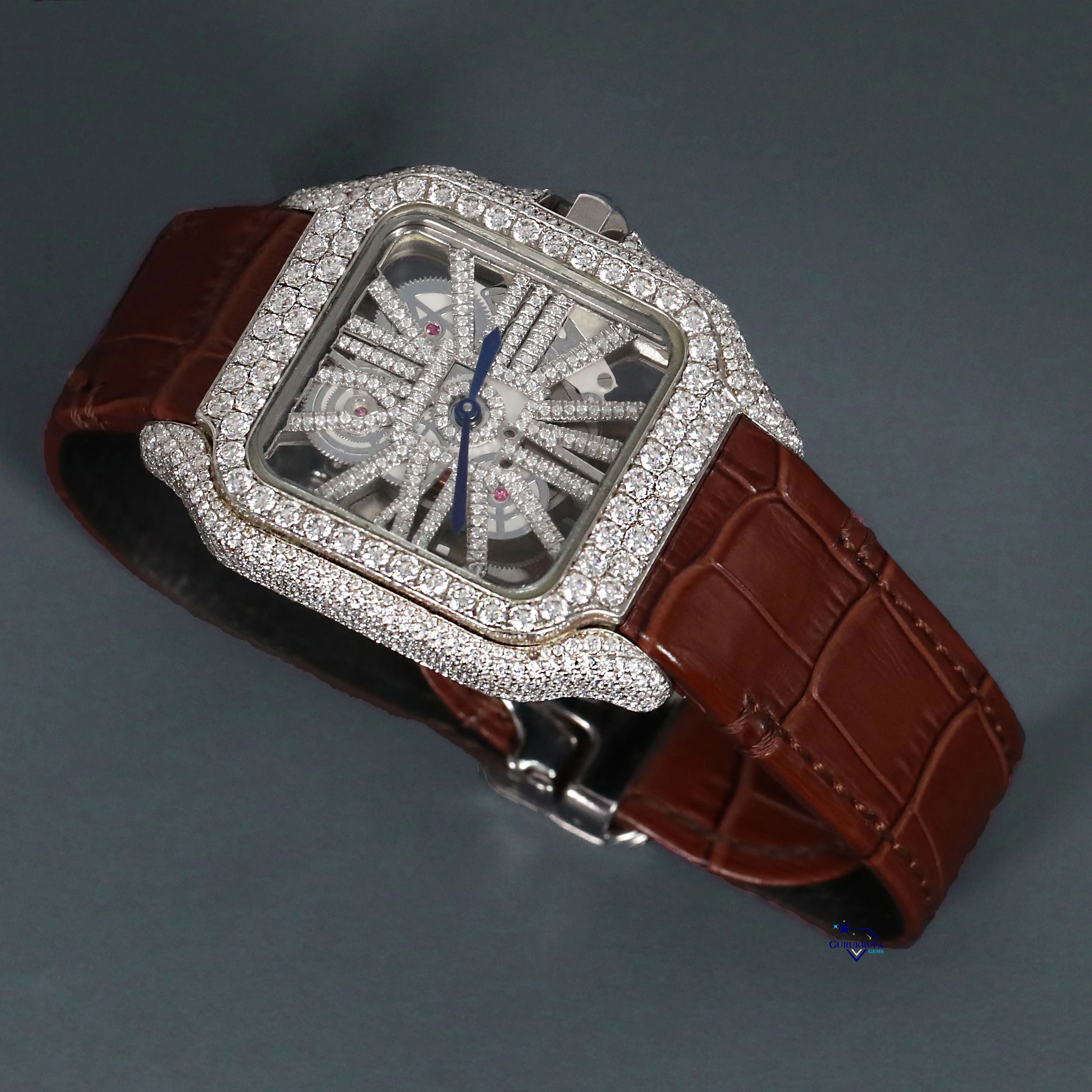 Mens Mechanical Watch Made In Stainless Steel With Fully Iced Out Hip ...