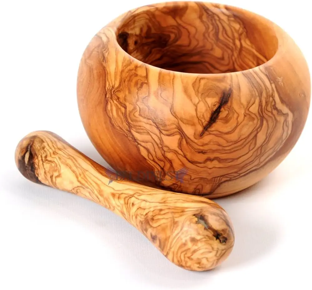 Decorative Wooden Hand Craved Kharal Mortar and Pestle Custom logo ...