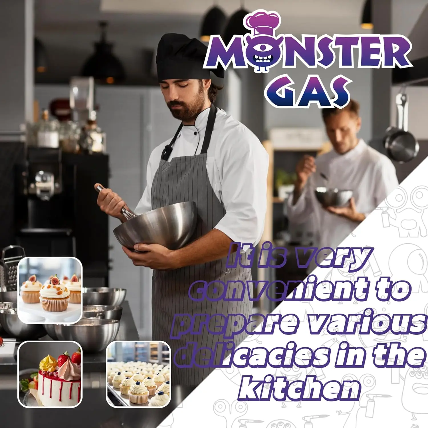 Monster Gas 3.3 Liter 2000g Cream Charger 2000g Canned Pressure Cream ...