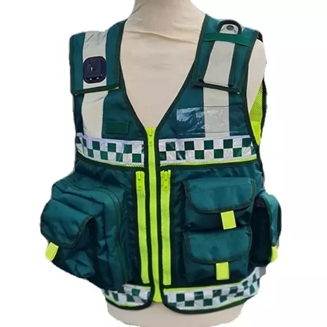 Ambulance Tactical Vest Security Hi Viz Reflective Vest Front Zipper ...