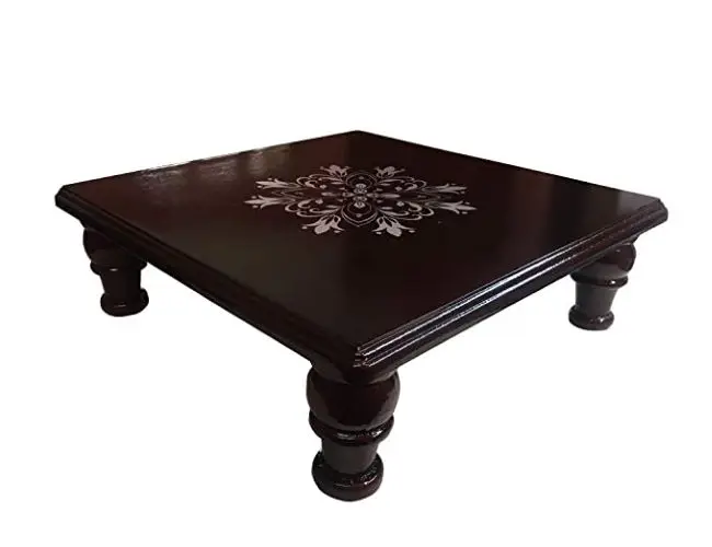 Antique Wood Square Shaped Wooden Pooja Stool 16 X16 Square Stool ...