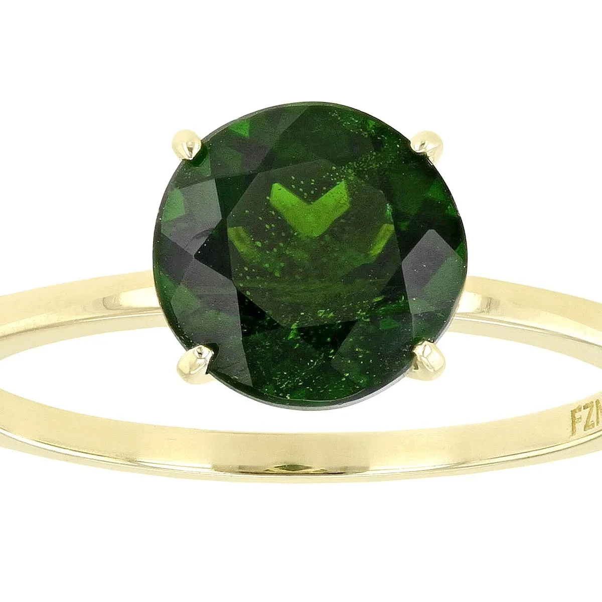 Glowing Green Chrome Diopside 10k Yellow Gold Solitaire Ring | A Stunning Representation Of ...
