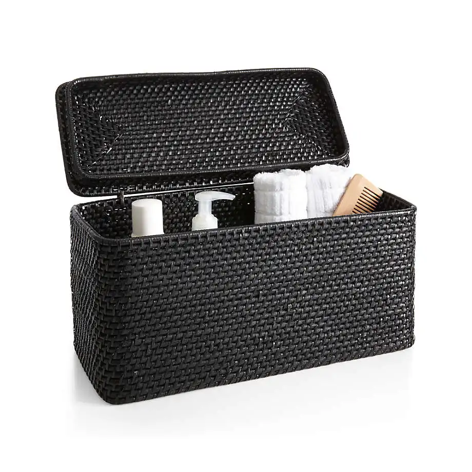 Stylish And Functional: Handwoven Rectangular Rattan Storage Box With ...