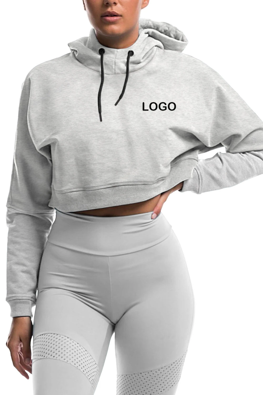 Custom Women Crop Top Hoodie Casual Women's Hoodies & Sweatshirts ...