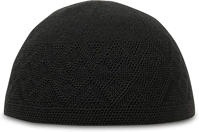 Set Black White Muslim Skull Cap - All-Season Kufi Hat