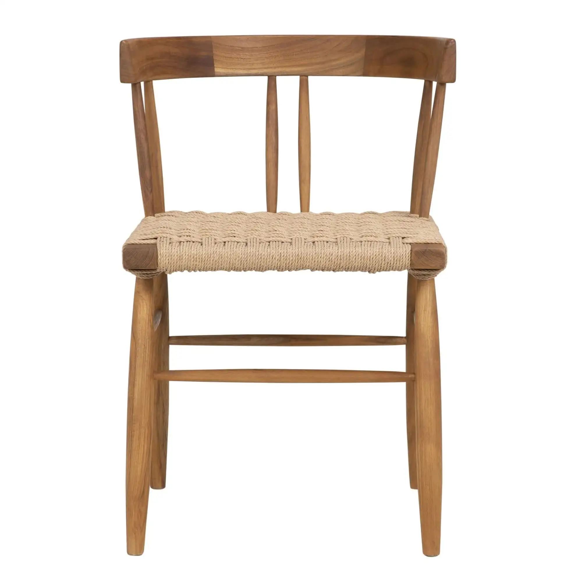 Suysa Solid Teak Wood Dining Chair With Synthetic Rattan Wicker Seat ...