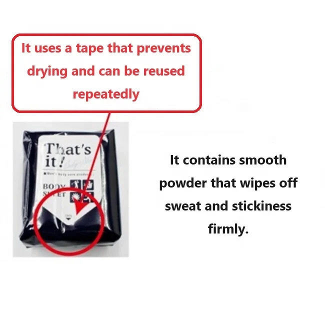 Japan Menthol Body Wipes for Men - 40P Easy Cleansing