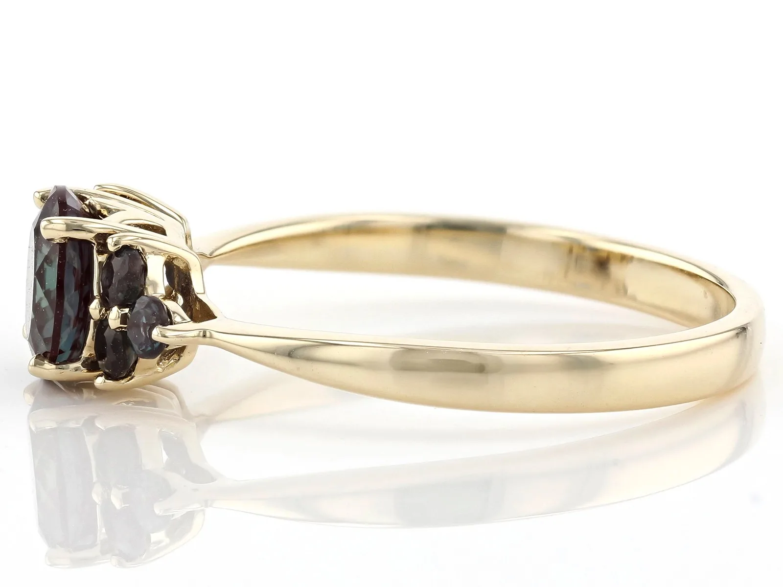 Mystical Blue Lab Created Alexandrite 10k Yellow Gold Ring | A ...