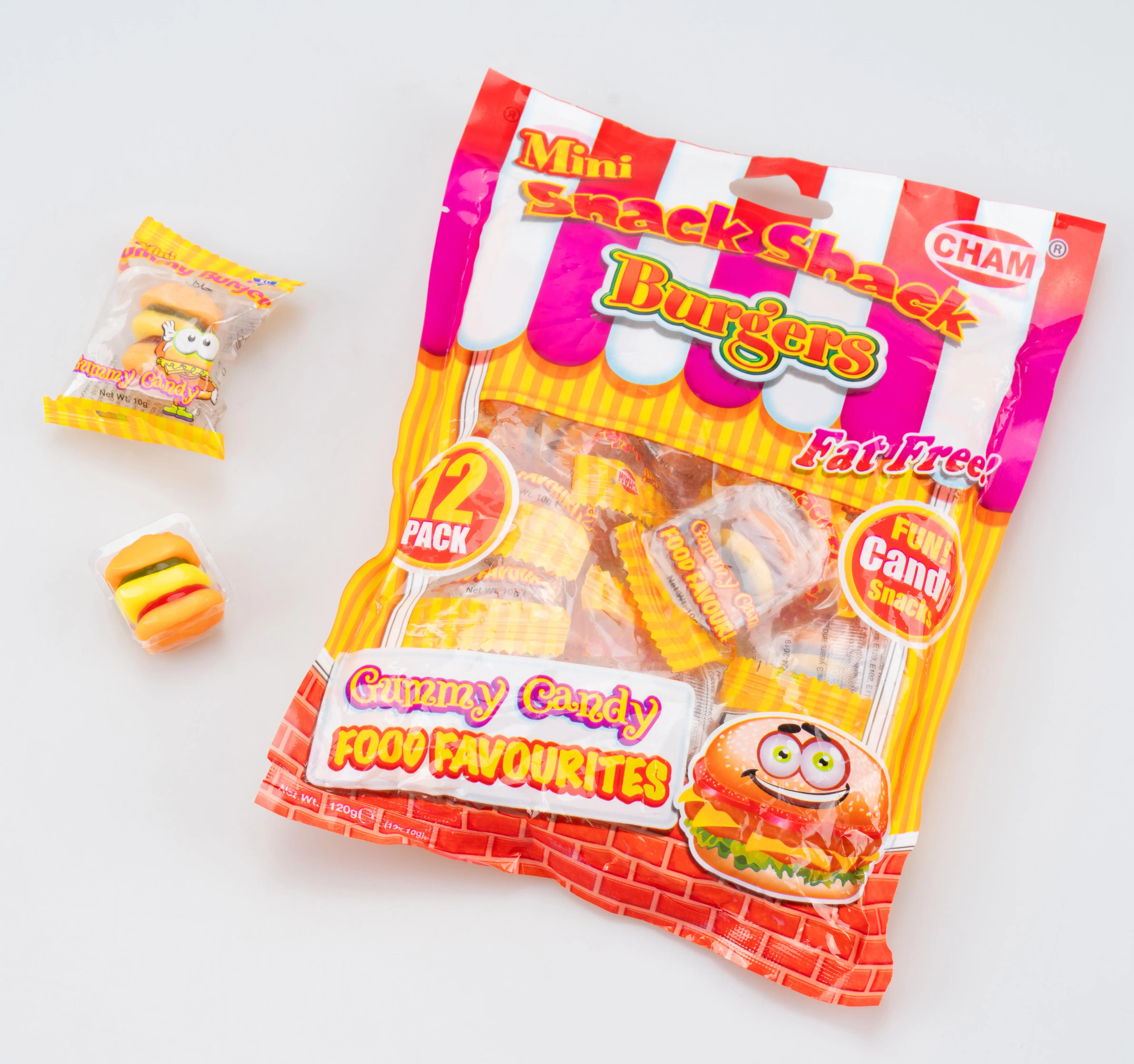 Wholesale Candy Factory Hamburger Gummy Candy Food Oem Package Fruity ...