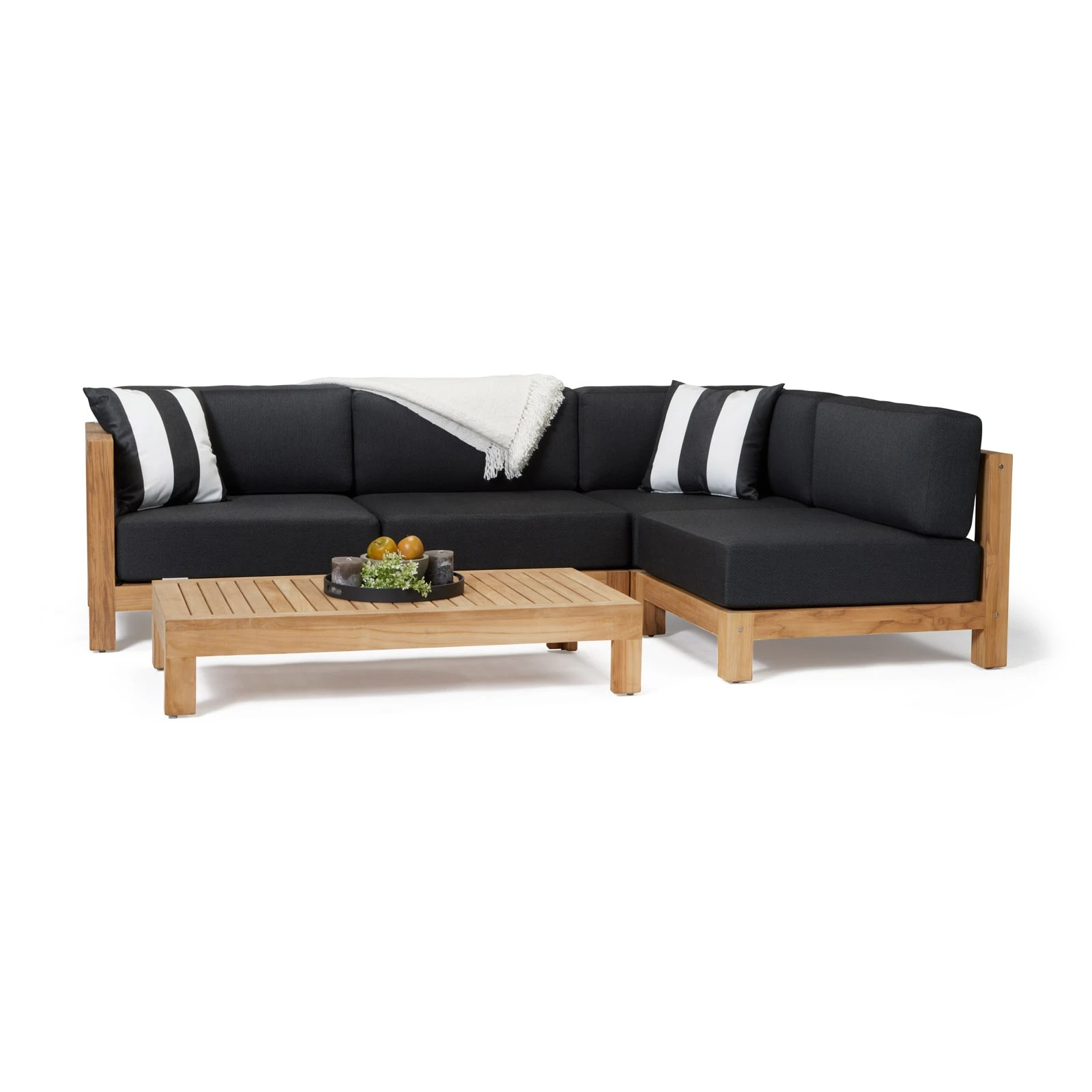 Modern Garden Patio Sofa Set From Solid Wood With Sofa Cushions ...