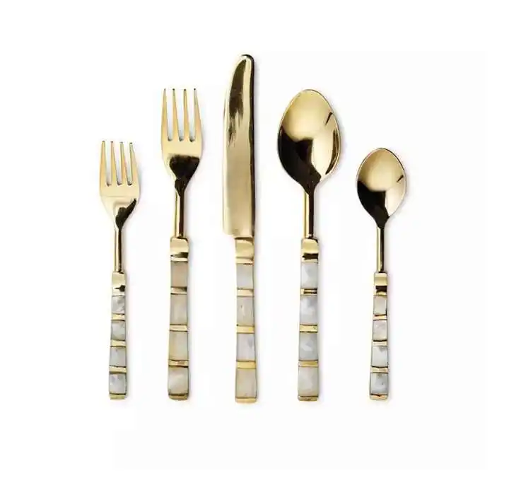 Arianna Colored Cutlery Set Mother Of Pearl Luxury Silverware Set ...