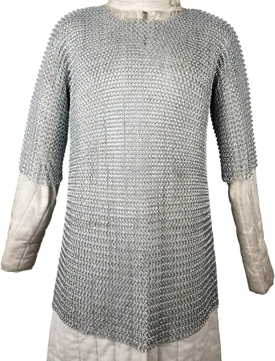 Medieval Renaissance Haubergeon Warrior Chainmail Armor XL