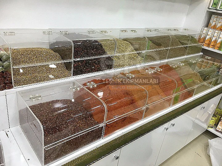 Radius Box With Hinged Lid - Bulk Food Display Box Transparent Acrylic ...