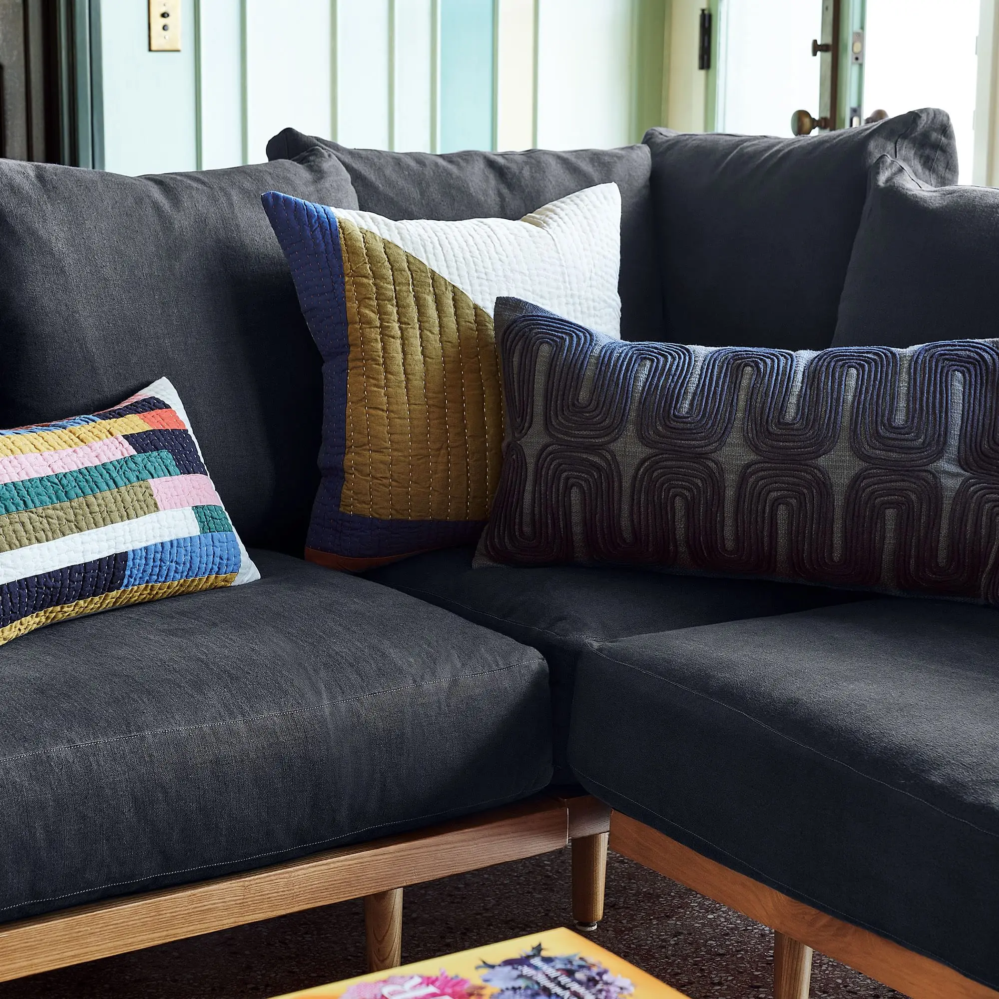 L Shape Sofa Sectional 3 Piece Indoor Sofa Luxury Modern Living Room ...