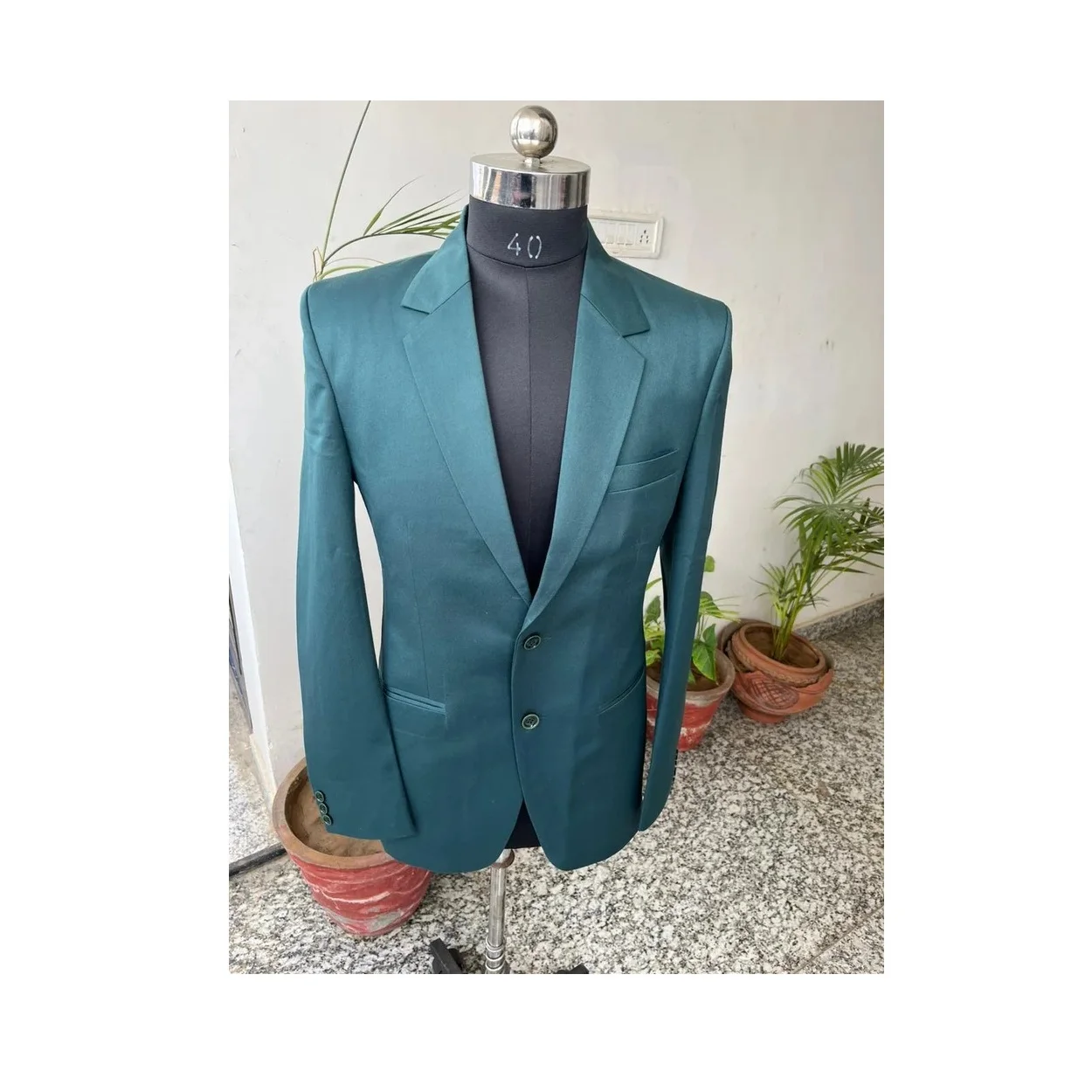 Hot Sell 2024 Teal Green Colour Suit Set With Regular Fit And Plain ...