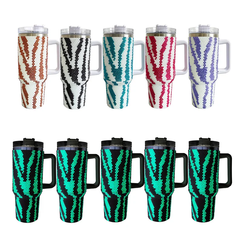 Super Sparkly 40oz Bling Zebra Tumbler With Lid Crystal Tumbler ...
