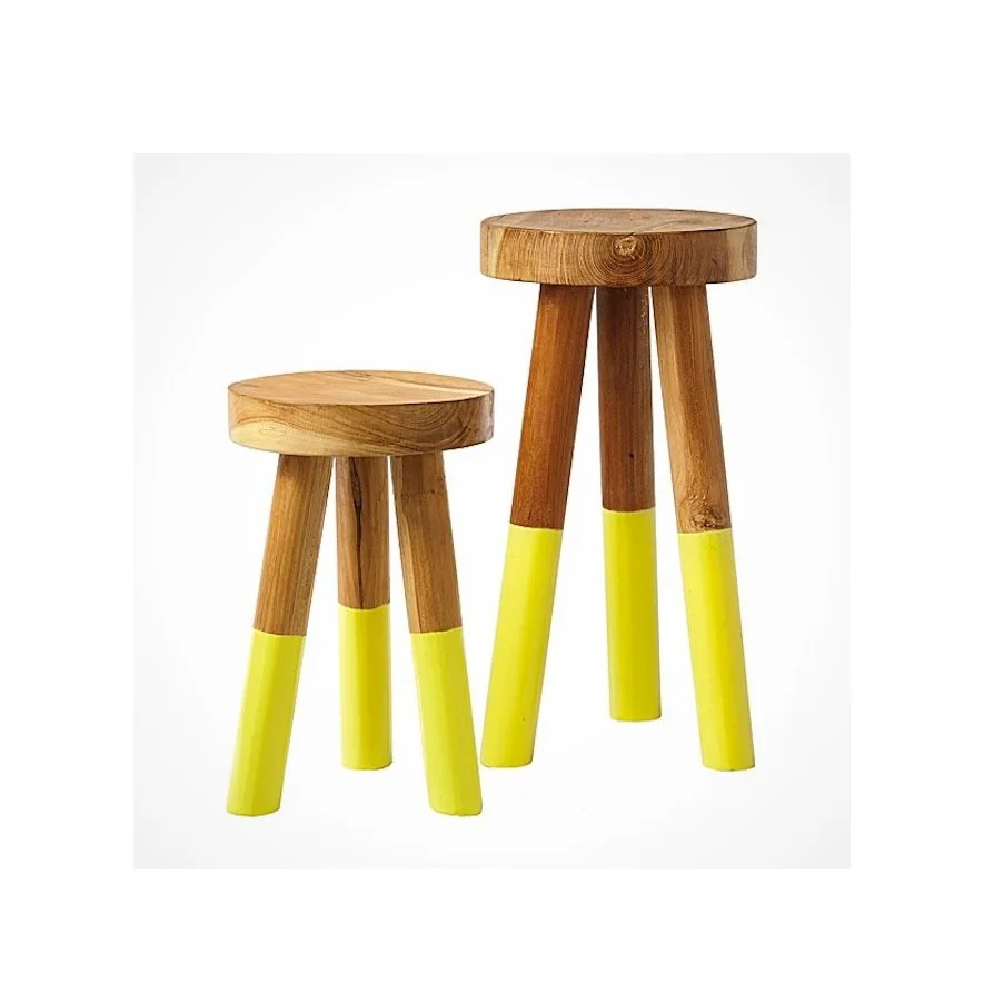 Basic Design Top Look Wood Home Sturdy Stool Solid High Stool Living ...