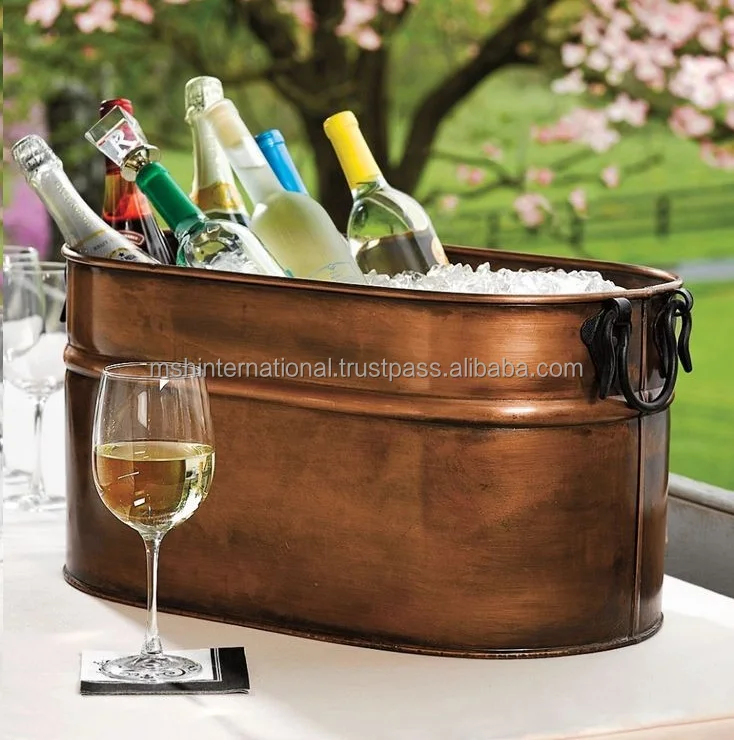 Modern Metal Beverage Tubs Large Vodka Champagne Beer Wine Cool Bar ...