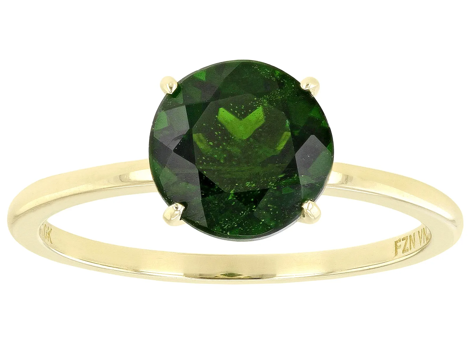 Glowing Green Chrome Diopside 10k Yellow Gold Solitaire Ring | A ...