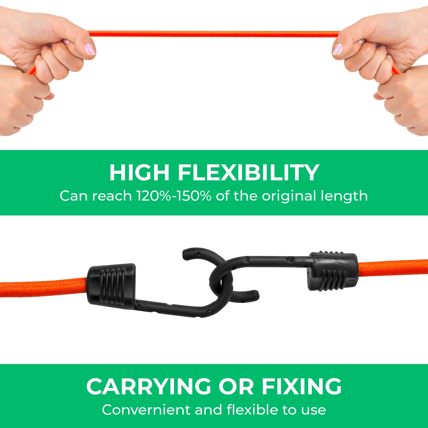 Wholesale Rubber Elastic Bungee Cords 8mm Diameter Packing According To ...