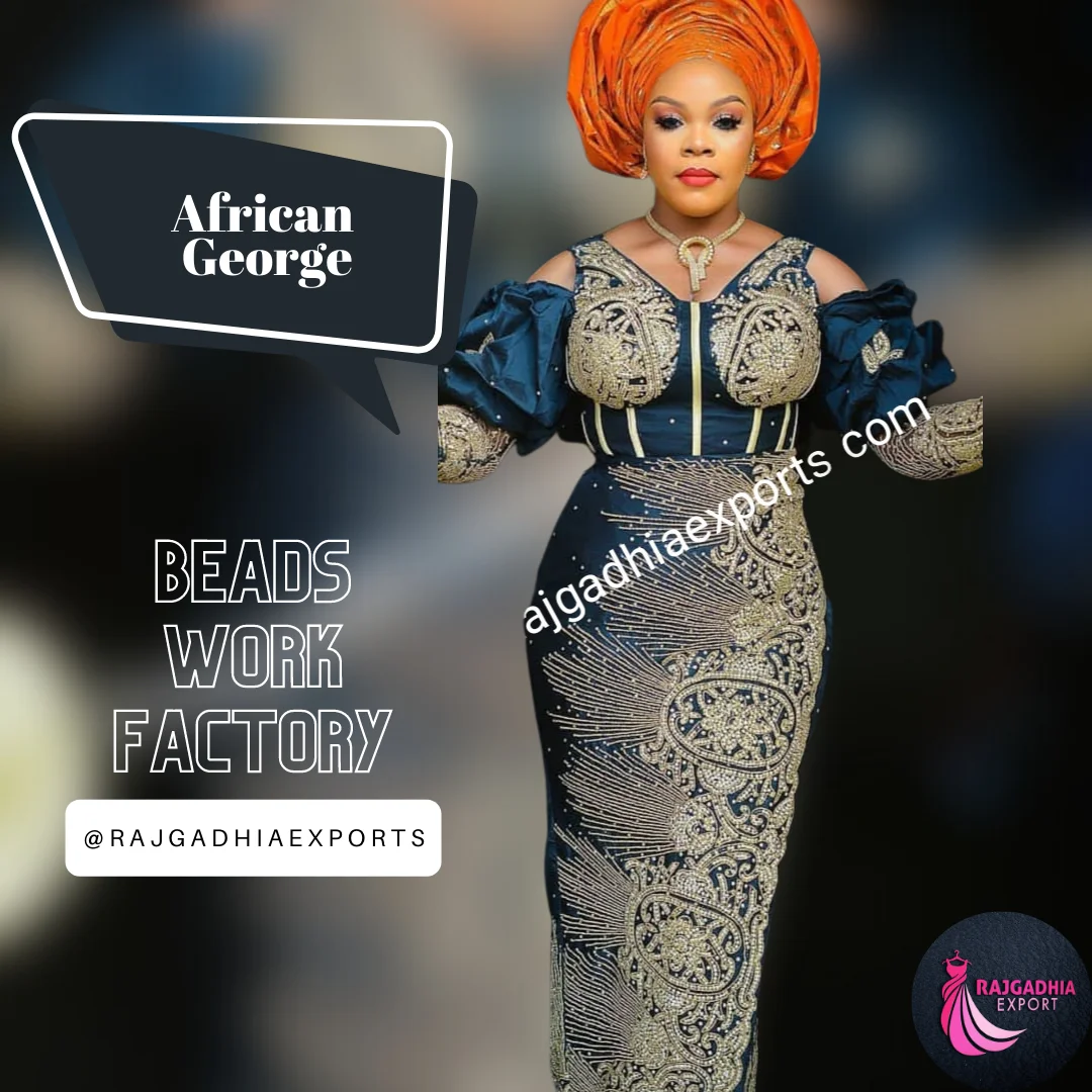 African Bazin Clothes Handmade Dress For Women Fashion Clothing Green ...