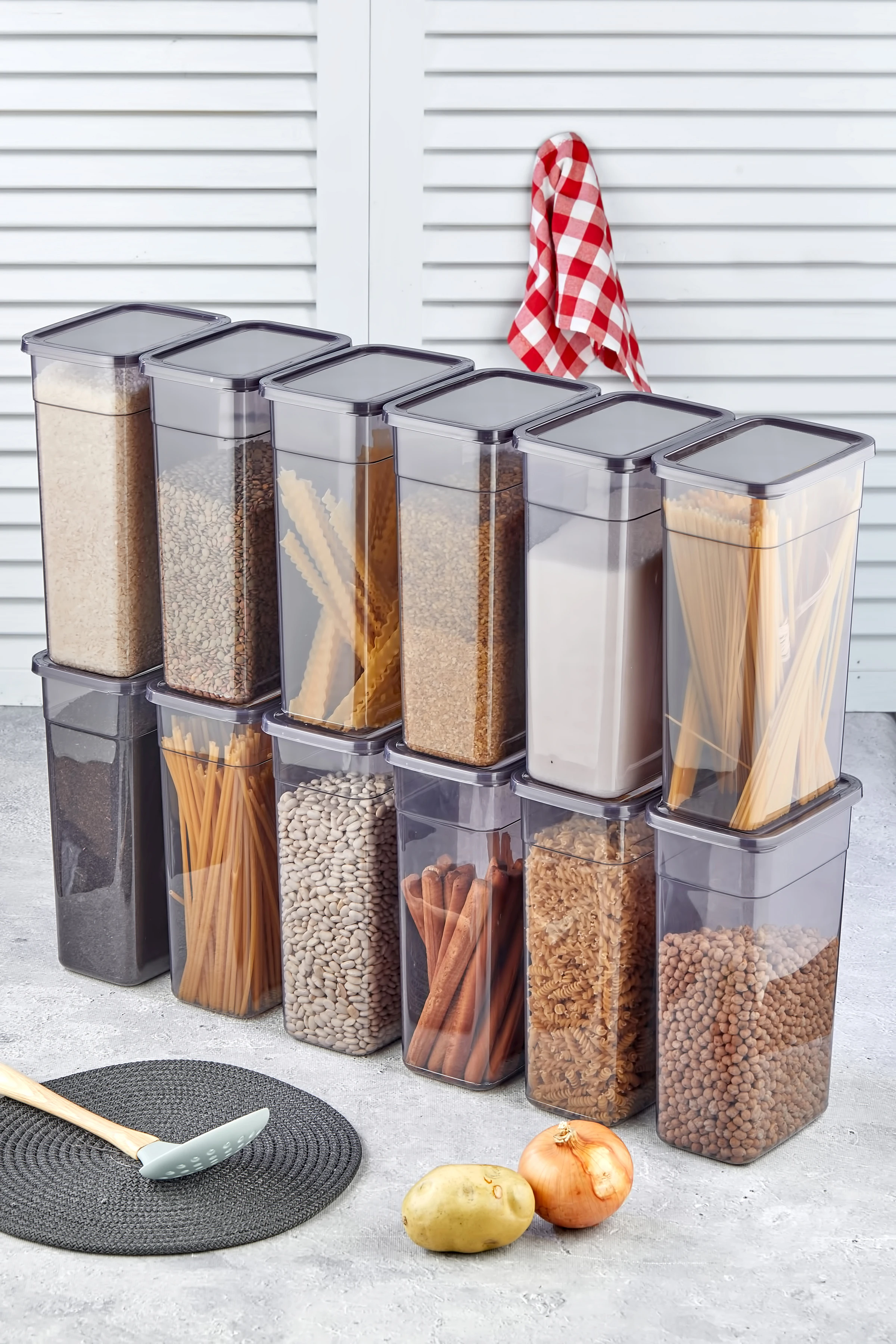 Food Storage Container Bins Refrigerator Organizer Food Storage Rack ...