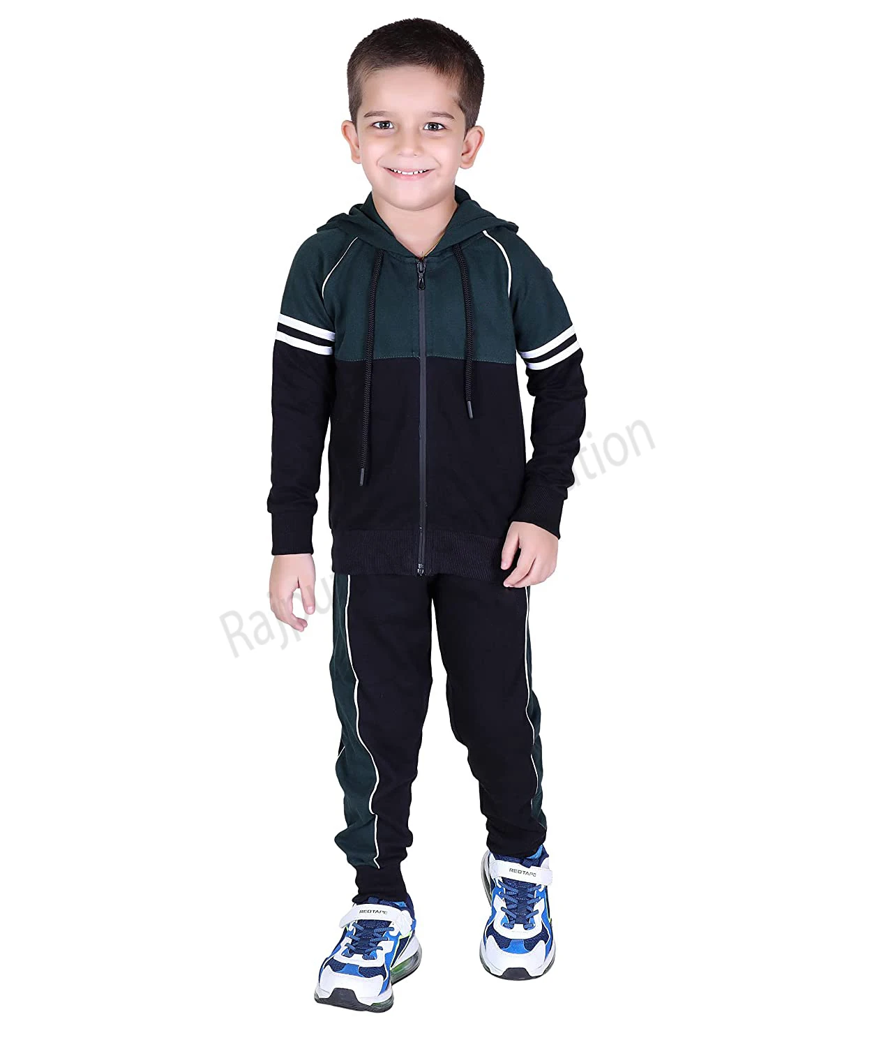 Kid Boys Tracksuit | Cotton Fleece Zipper Hoodie & Trouser 2 Piece Set ...
