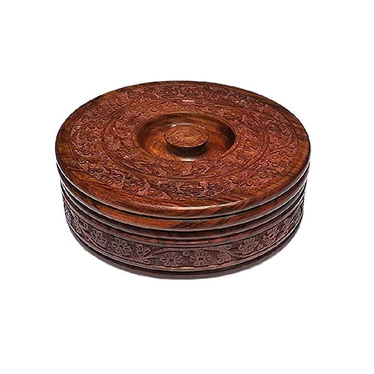 Wooden Hotpot Roti Box Chapati Holder Natural Finish Wooden Chapati Box ...
