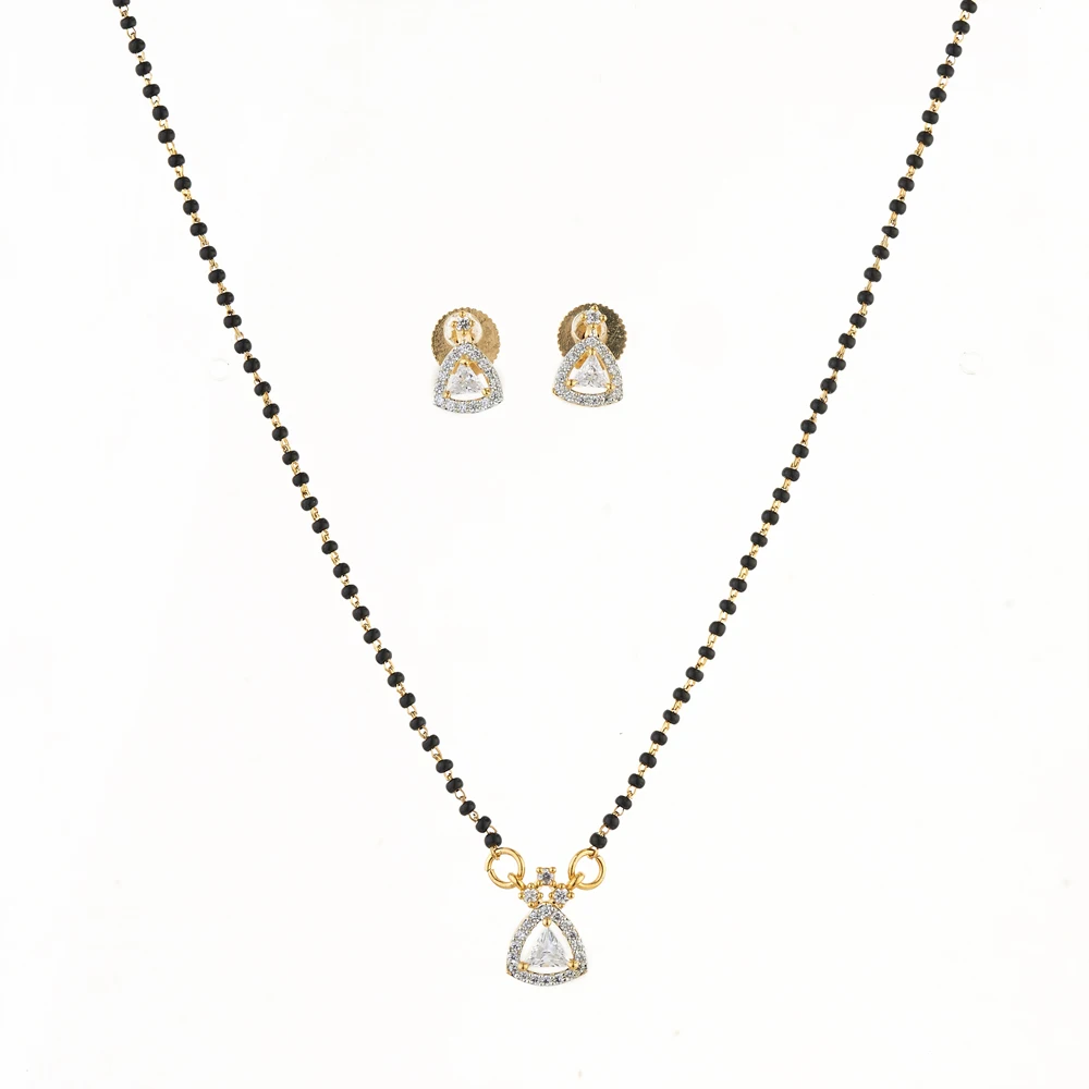 Delicate American Diamond Tanmaniya Mangalsutra Set